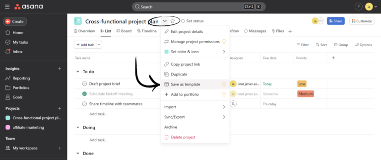 how to create a template in Asana: easy step-by-step guide